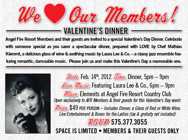 We Love Our Members! Valentine’s Dinner | Angel Fire, New Mexico