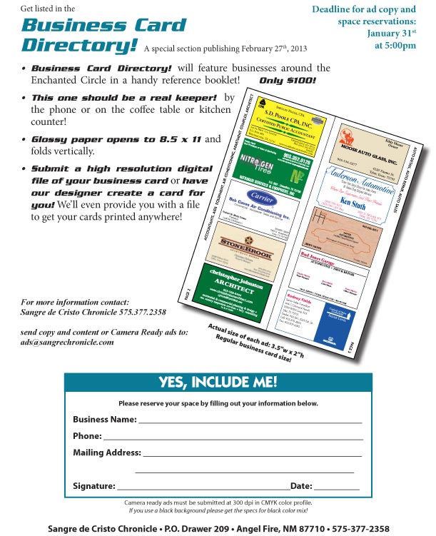 business-card-directory | Angel Fire, New Mexico