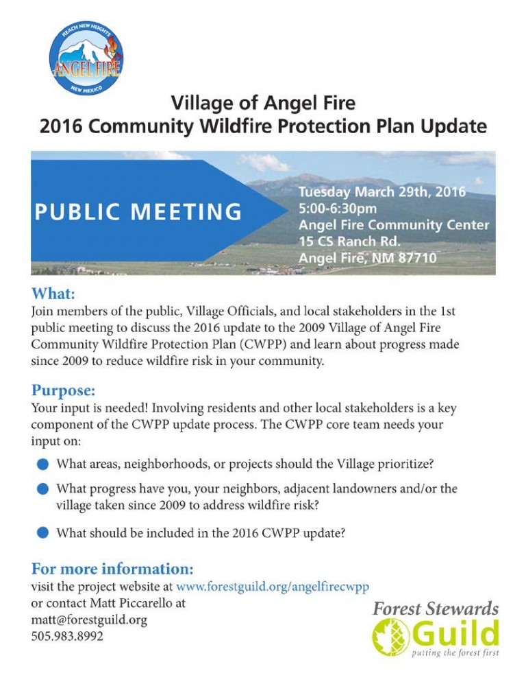 2016 Community Wildfire Protection Plan Update | Angel Fire, New Mexico